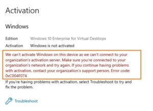 [Fixed] Can’t Connect to Organization Activation Server Win Error